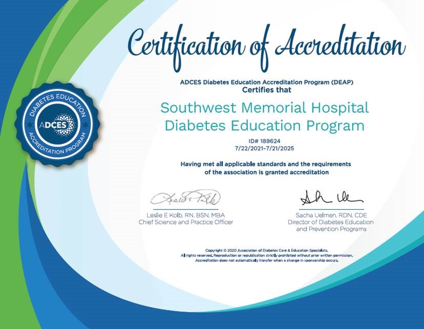 ADCES-Certification-of-Accreditation | Southwest Health
